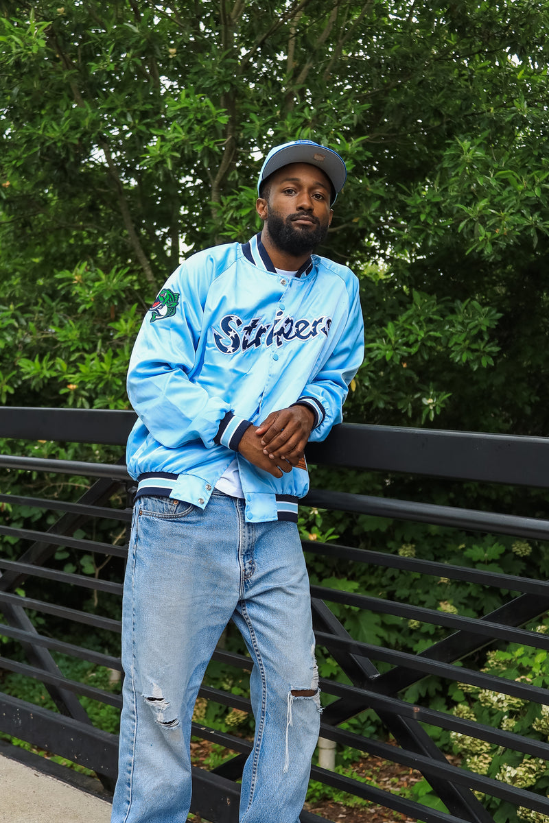 Gwinnett Stripers Official League Light Blue Summer Satin Bomber Jacke